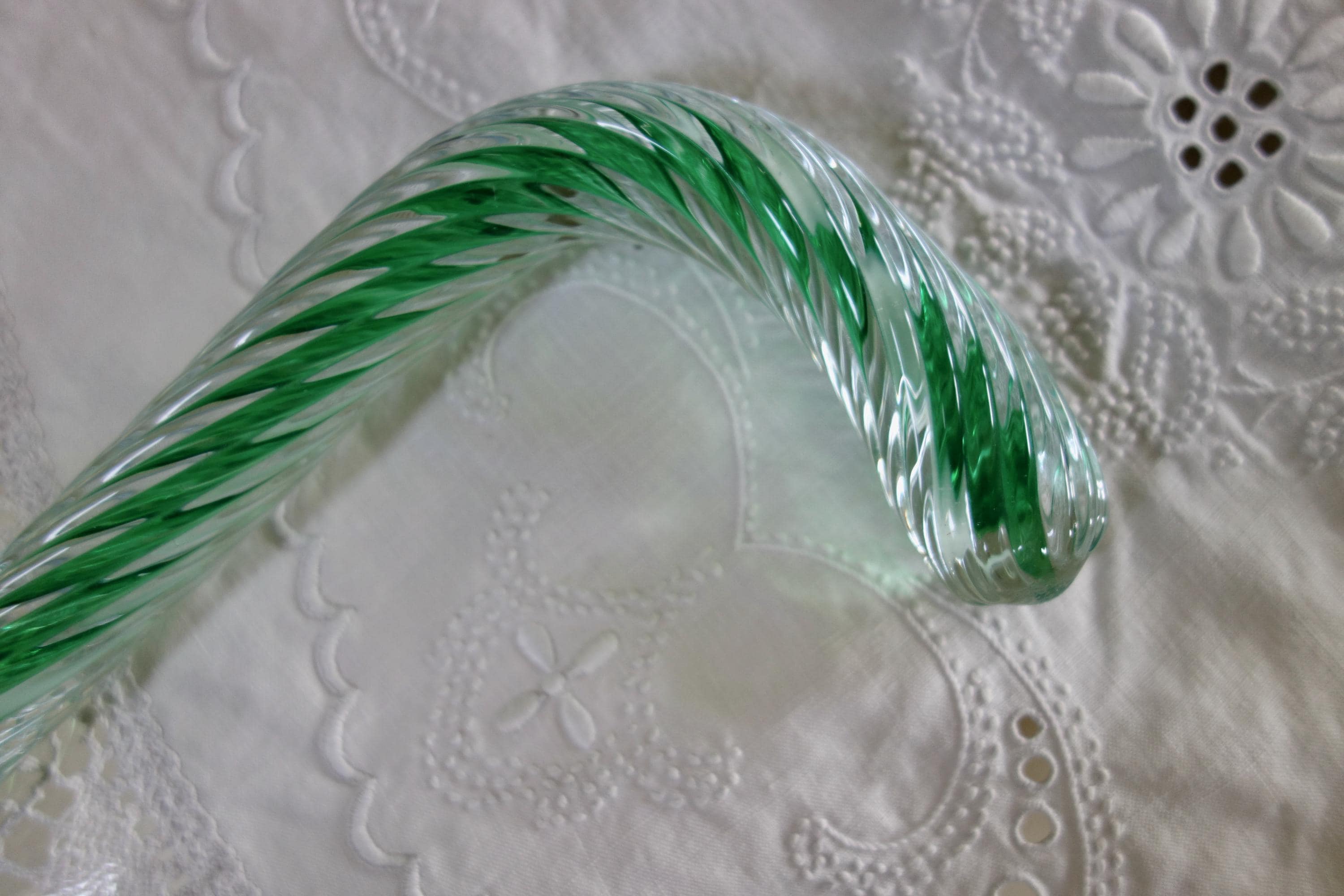 Victorian Glass Walking Stick Cane Whimsey Green and Clear Twisted - Etsy