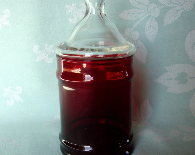 Anchor Hocking Royal Ruby Apothecary Jar With Lid RED - Etsy