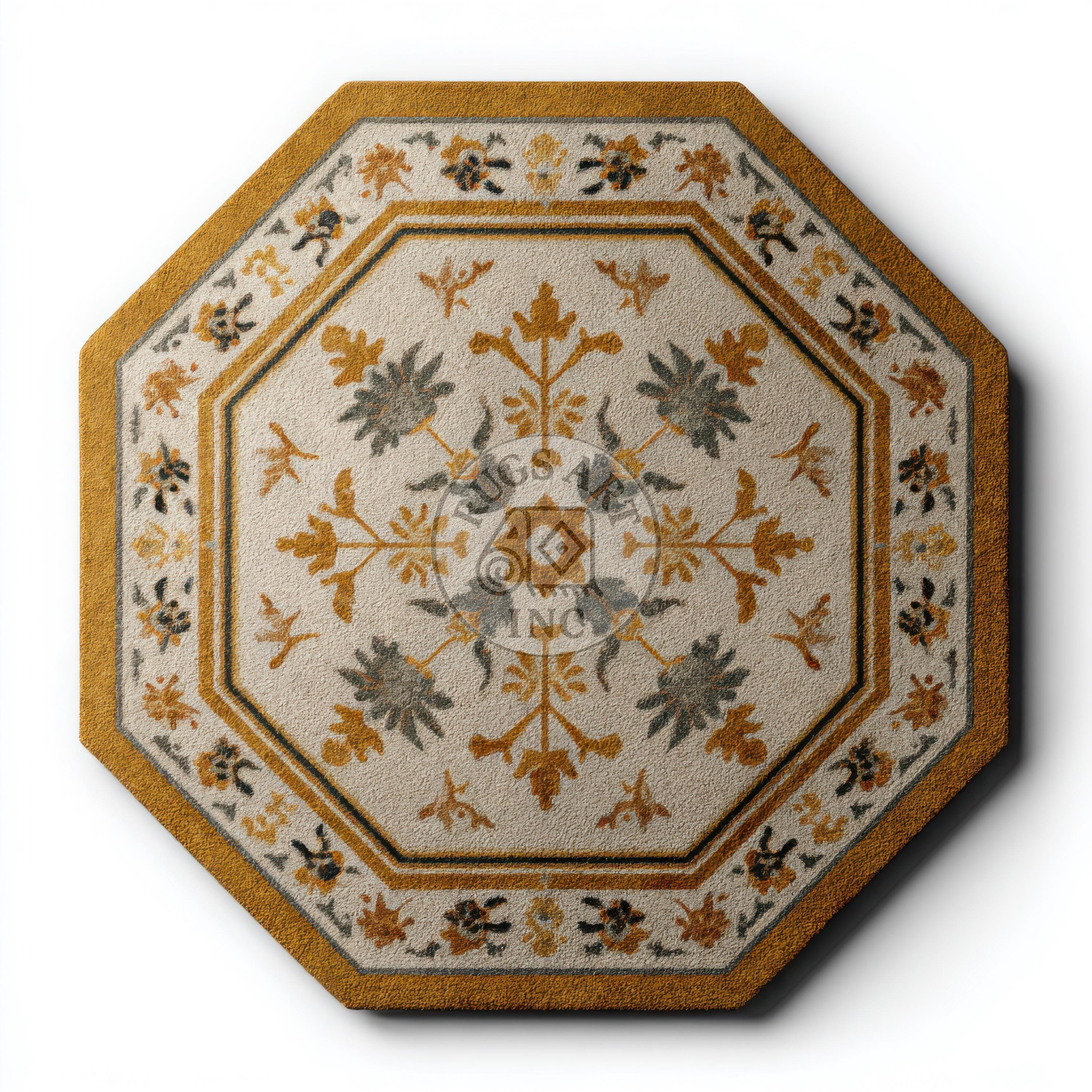 Hand-tufted Wool Octagon Rug – 3D Geometric Terracotta Floor Art - Etsy