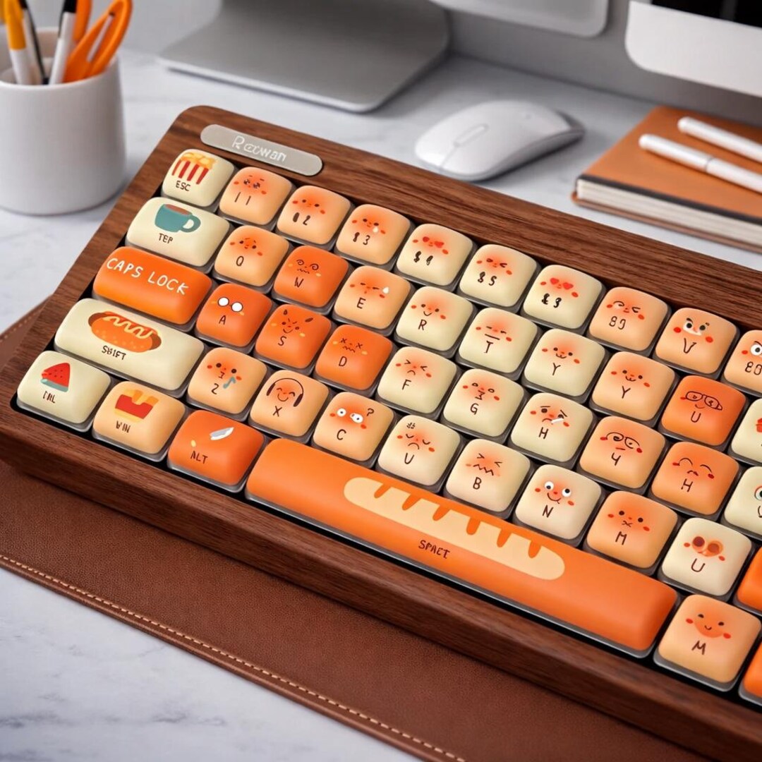Kawaii Food Keycap Set for Mechanical Keyboard, Cute Burger & Snack ...