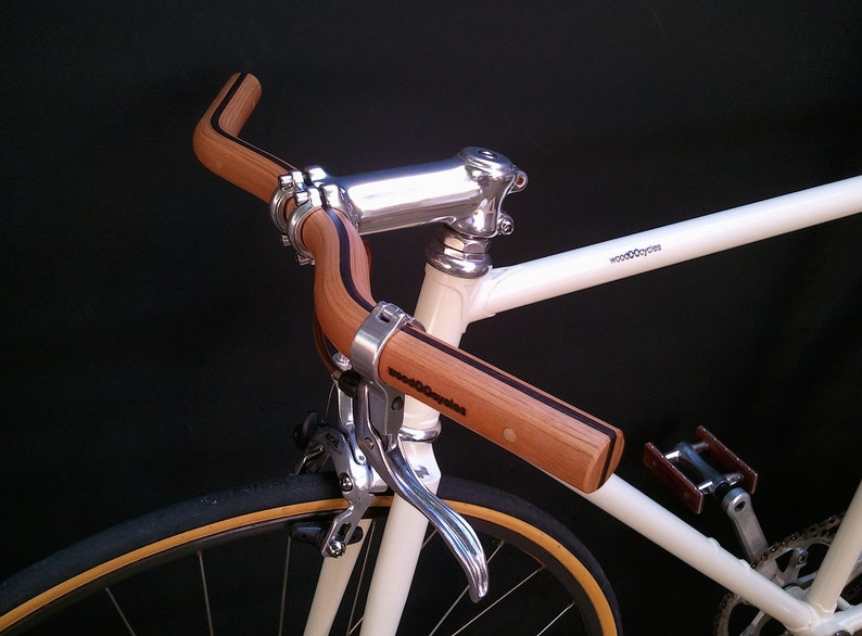 Cherry and Blackwood Moustache Bicycle Handlebar - Wooden Bicycle ...