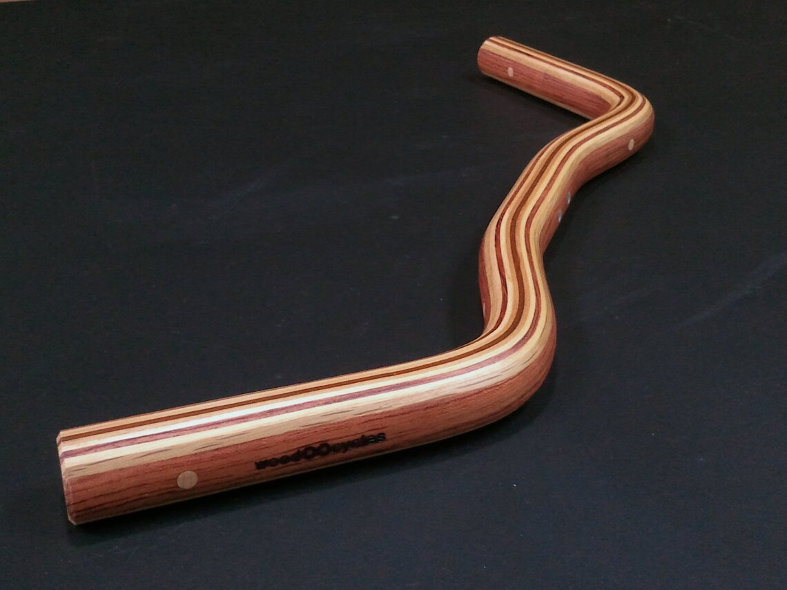 Laminated Wood Moustache Bicycle Handlebar Bubinga Oak and | Etsy