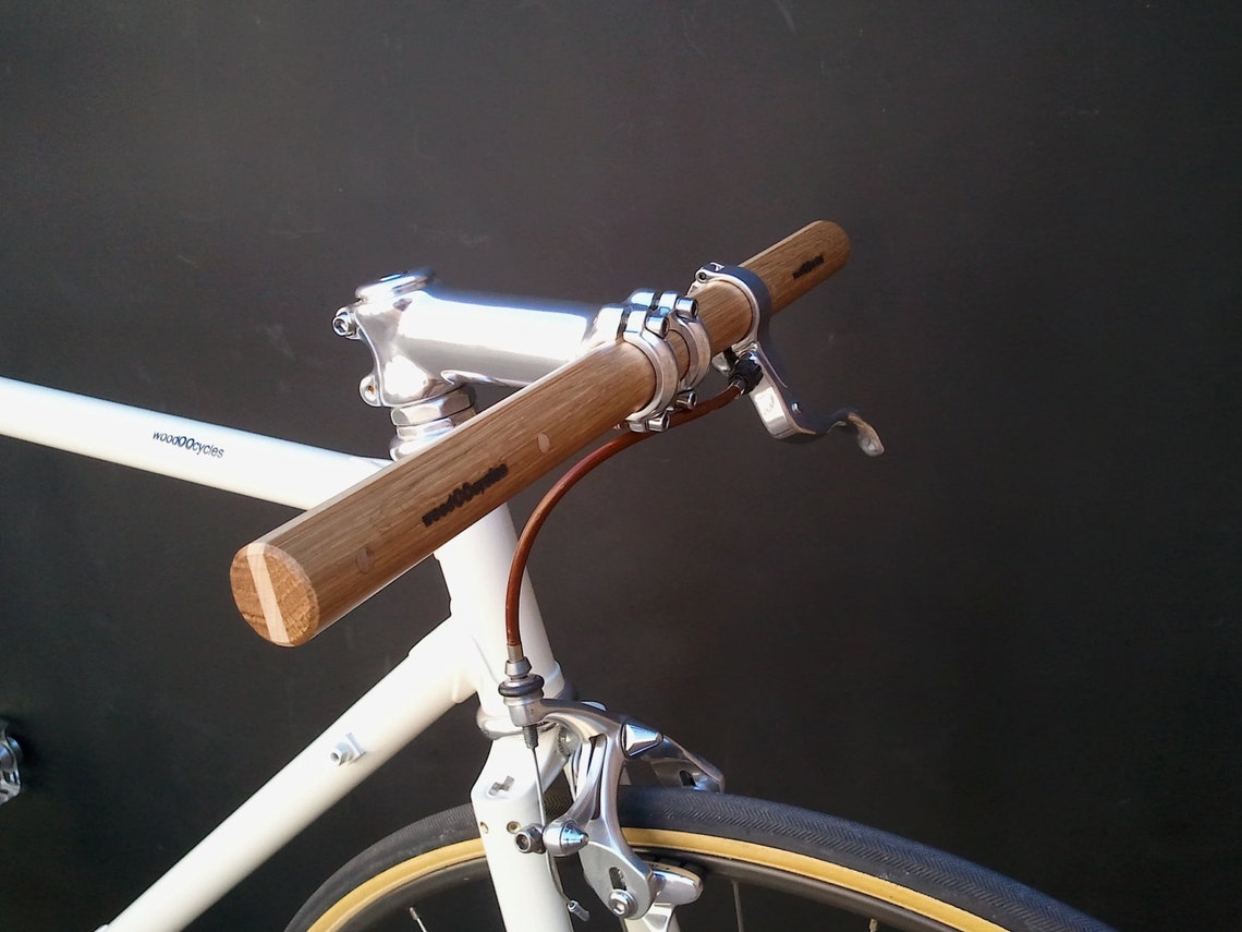 Oak and ash wood straight bicycle handlebar | Etsy