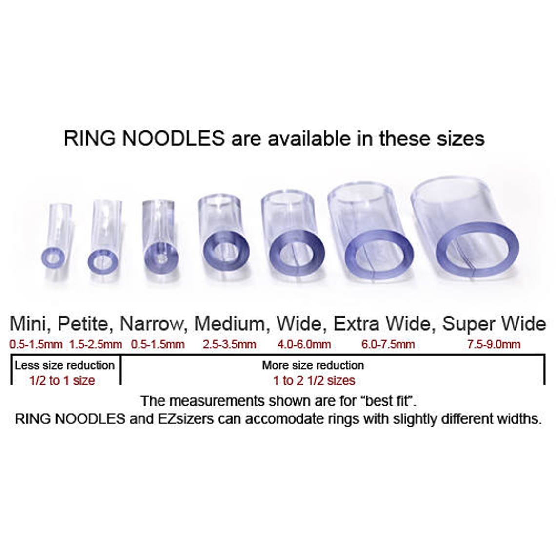 RING NOODLE 6 Pack Ring Size Reducer Ring Guard Ring - Etsy