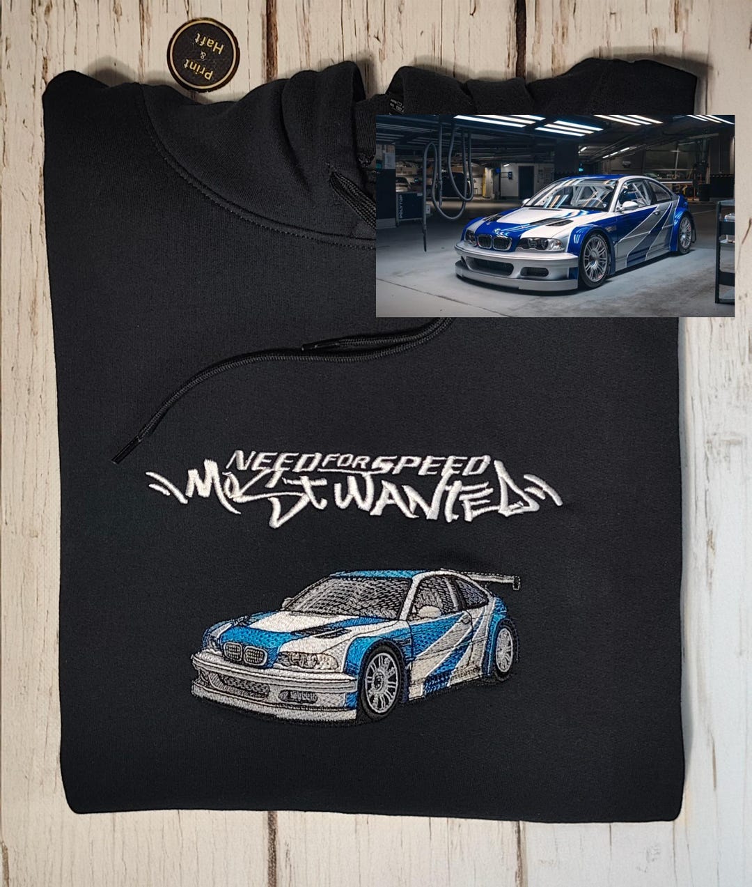 Need for Speed Most Wanted Embroidery Hoodie | NFS MW | BMW E46 | M3 ...