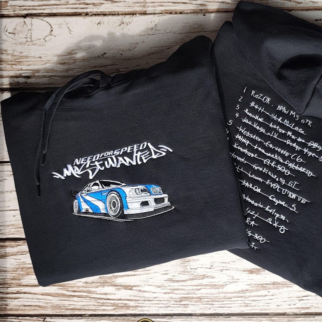 Need for Speed Most Wanted Embroidery Hoodie | NFS MW | BMW E46 | M3 ...