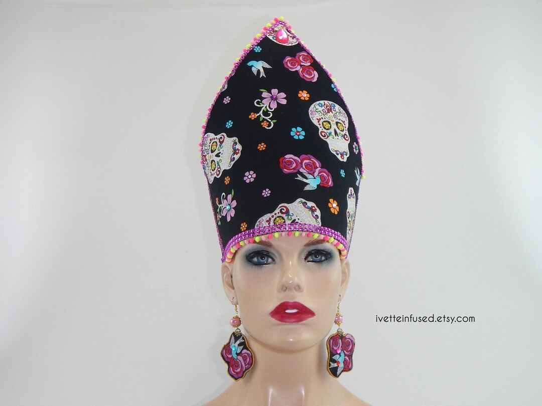Halloween Skull Crown and Earrings Set: Handmade Costume Headpiece ...