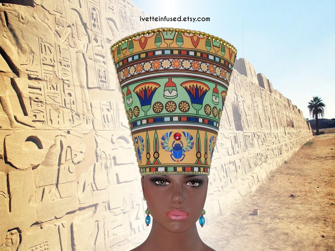 LOTUS and SCARAB Crown and Earring Set, Egyptian Costume, Handmade ...