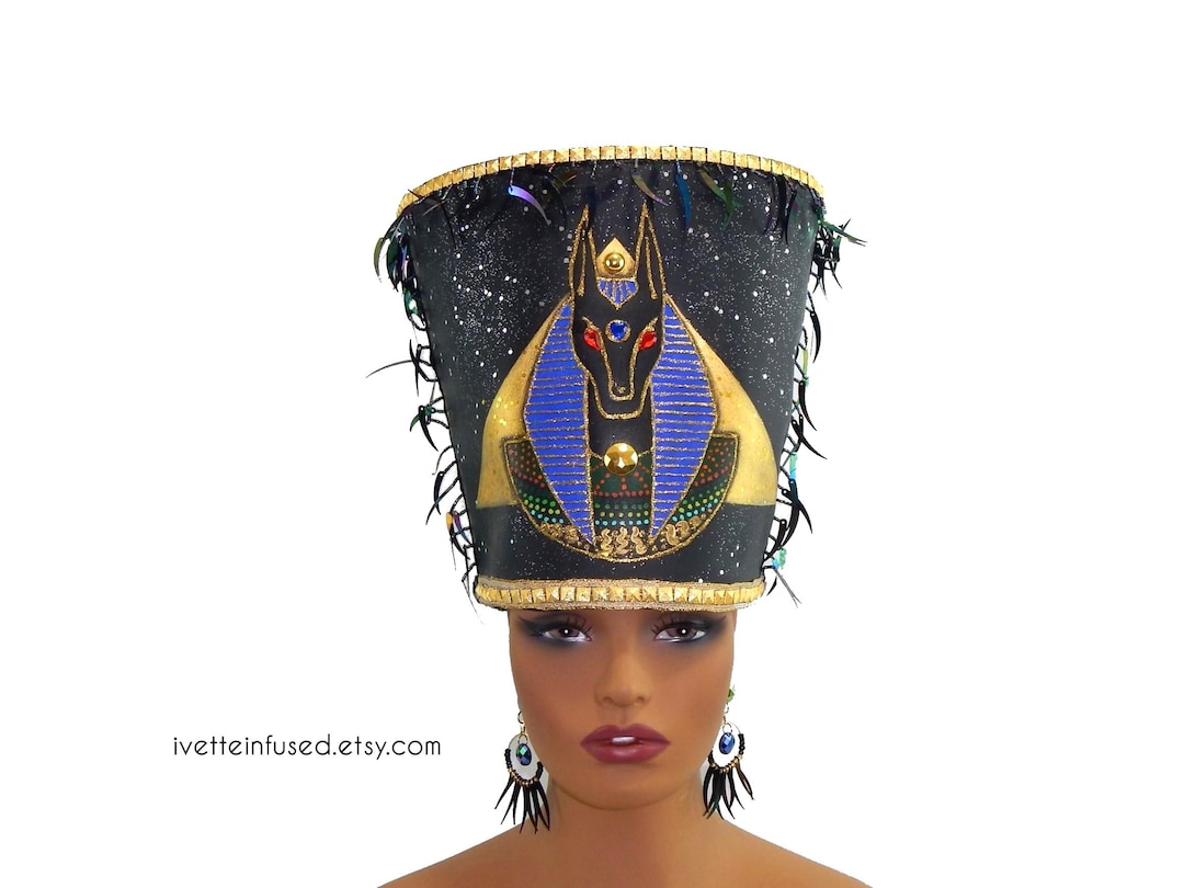 ANUBIS EGYPTIAN CROWN and Earring Set halloween ancient egyptian crown ...