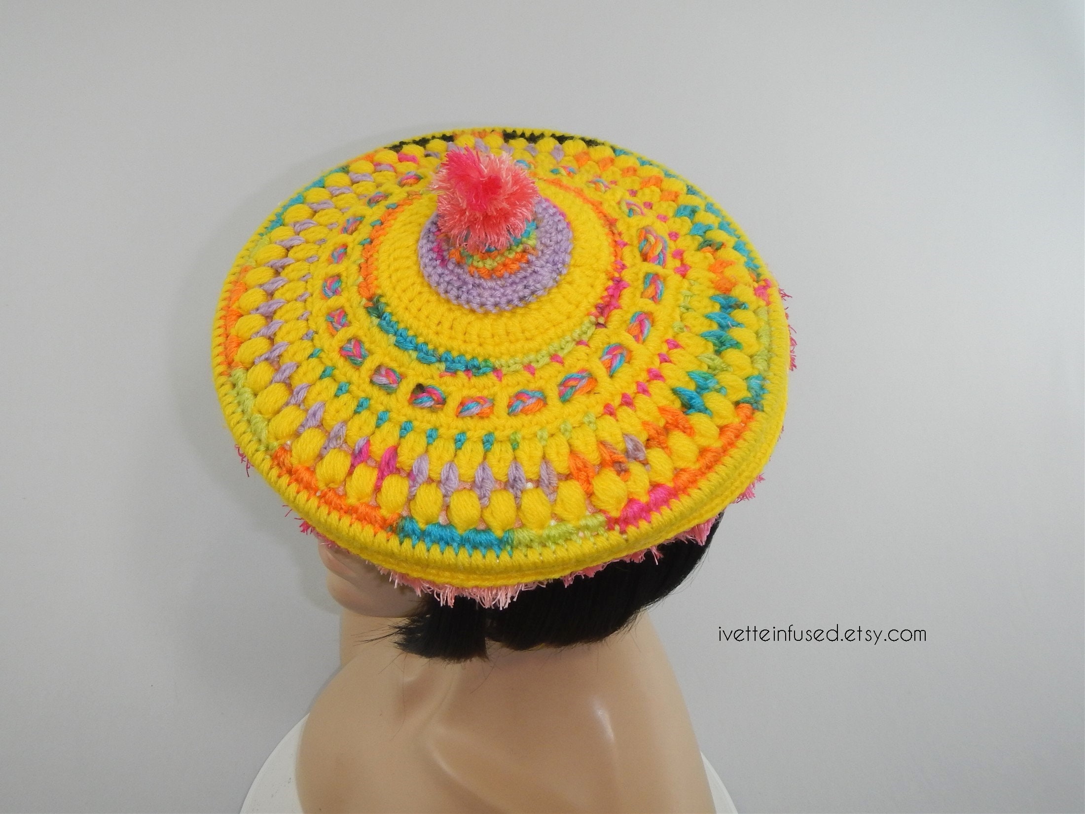 CROCHET FASCINATOR HYBRID Crochet Fascinator Hat, Handmade, Original ...