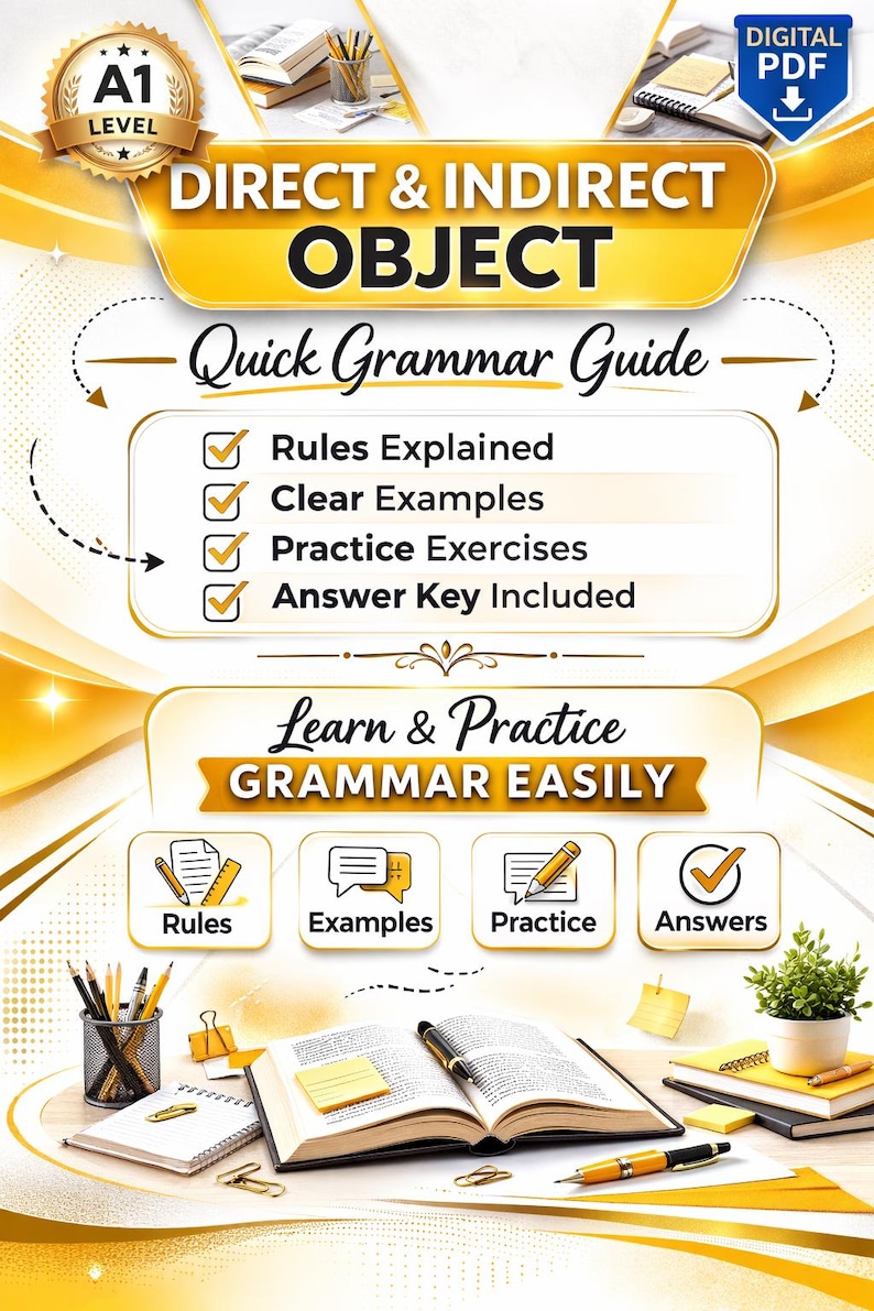 Spanish Object Pronouns Workbook PDF – Direct & Indirect Objects A1-A2 ...