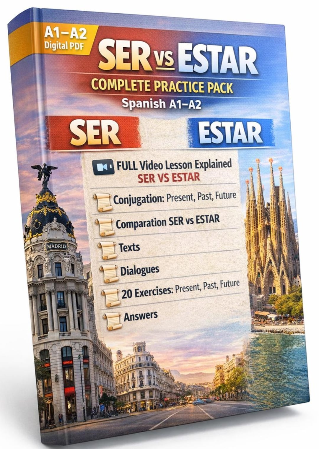 Ser Vs Estar Spanish Workbook PDF – A1-A2 Grammar Practice, Uses ...