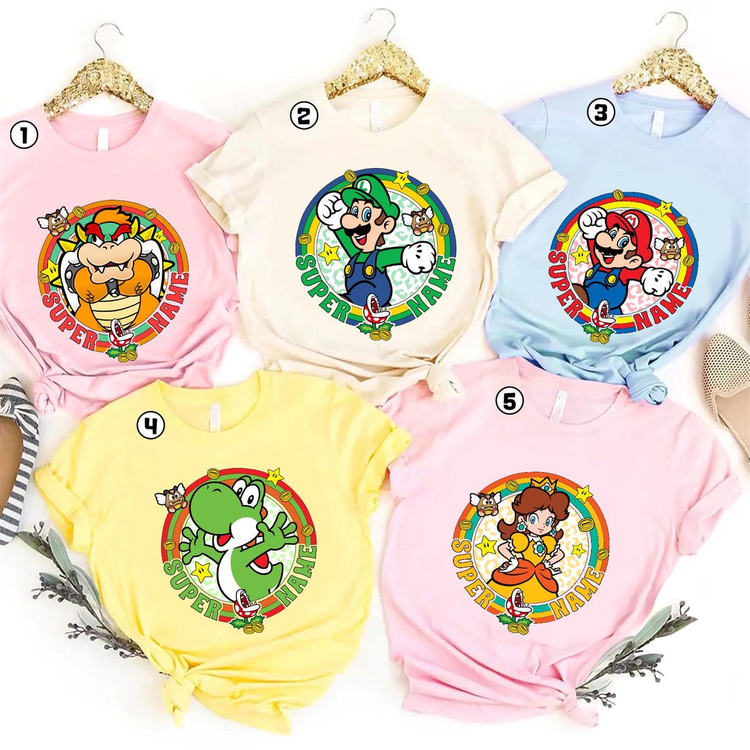Personalized Super Mario Shirt, Custom Super Mario Characters ...