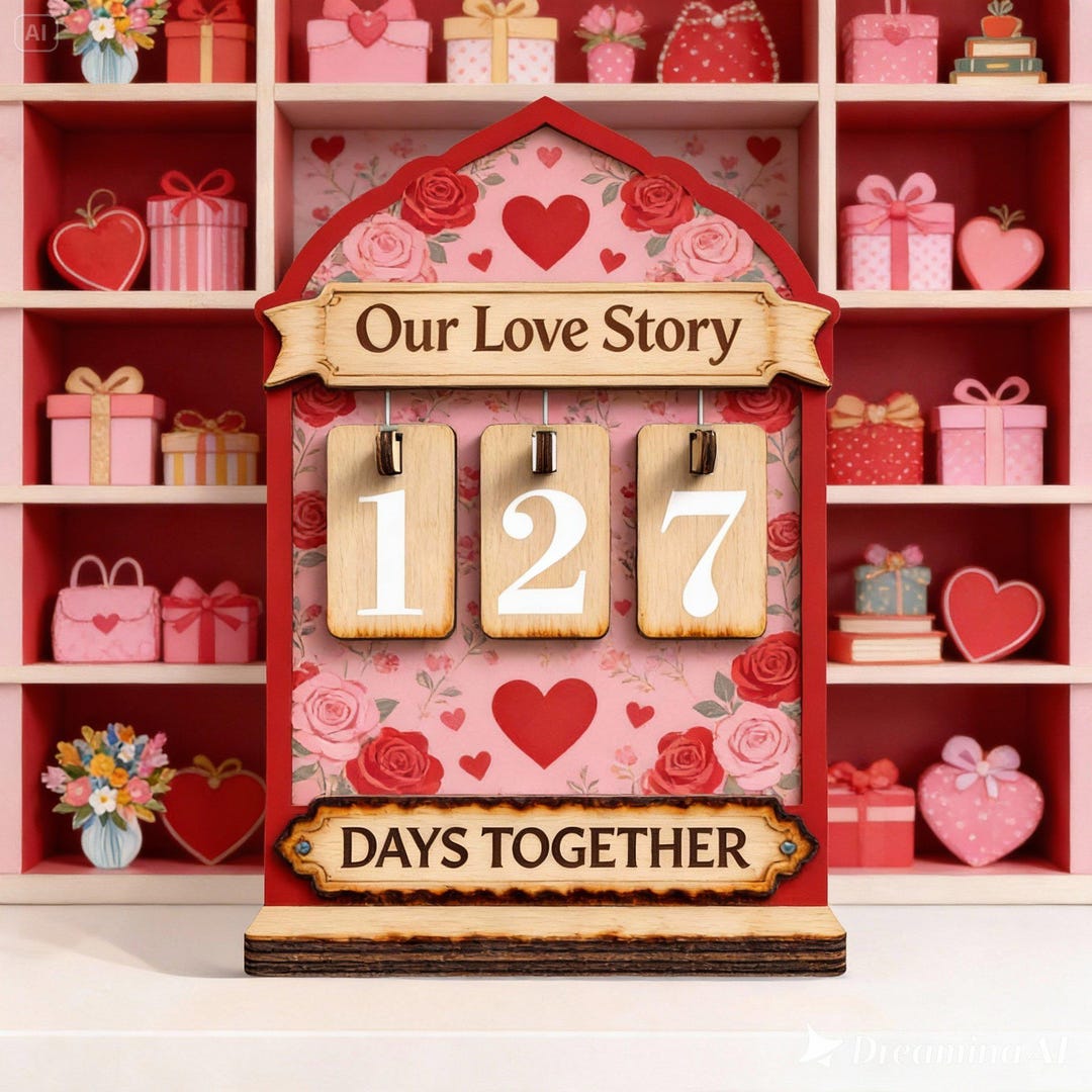 Personalized Days in Love Tracker Sign, Couple Day Counter, Romantic ...