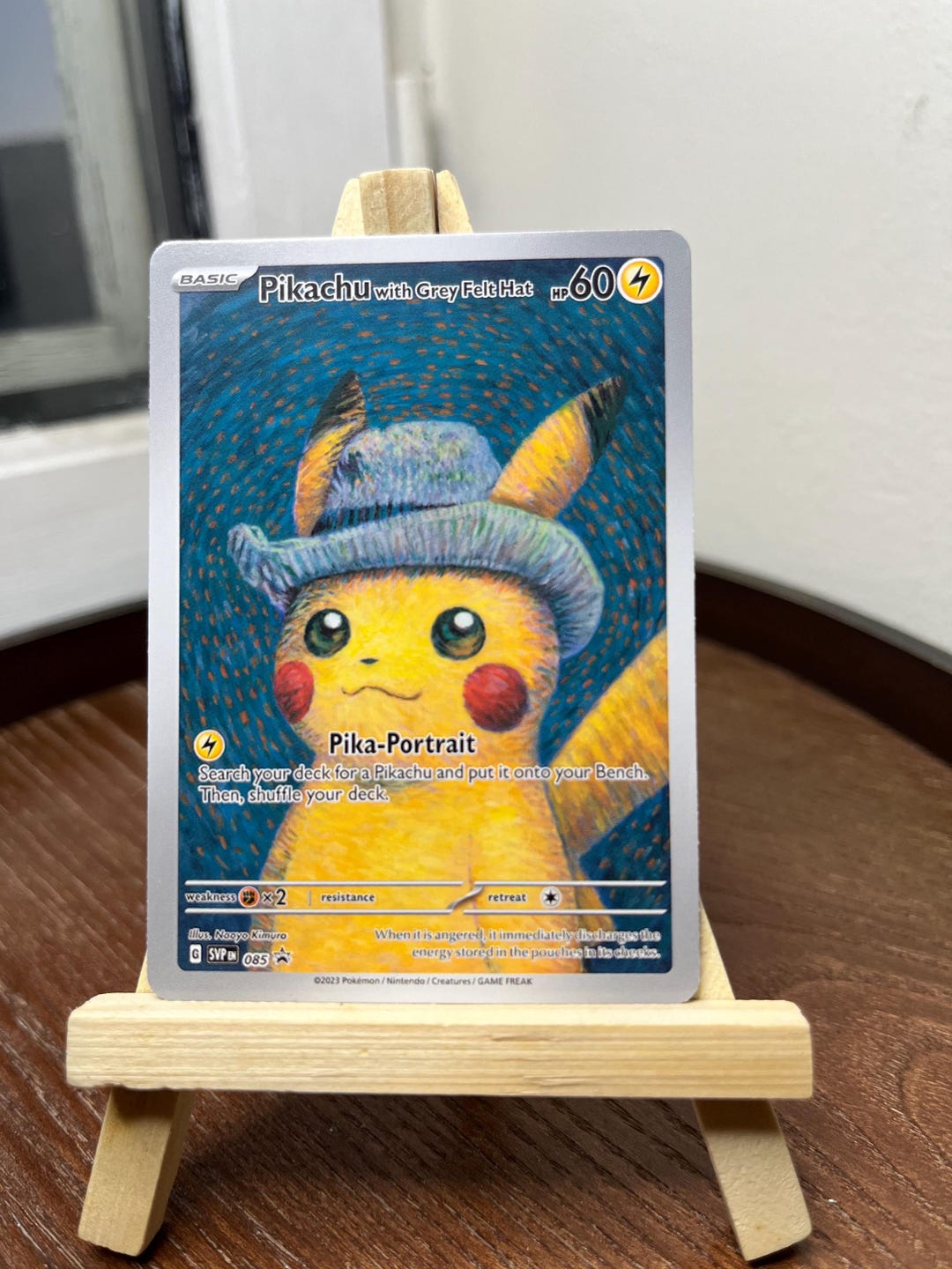 Pikachu With Gray Felt Hat Card. FAN ART. - Etsy