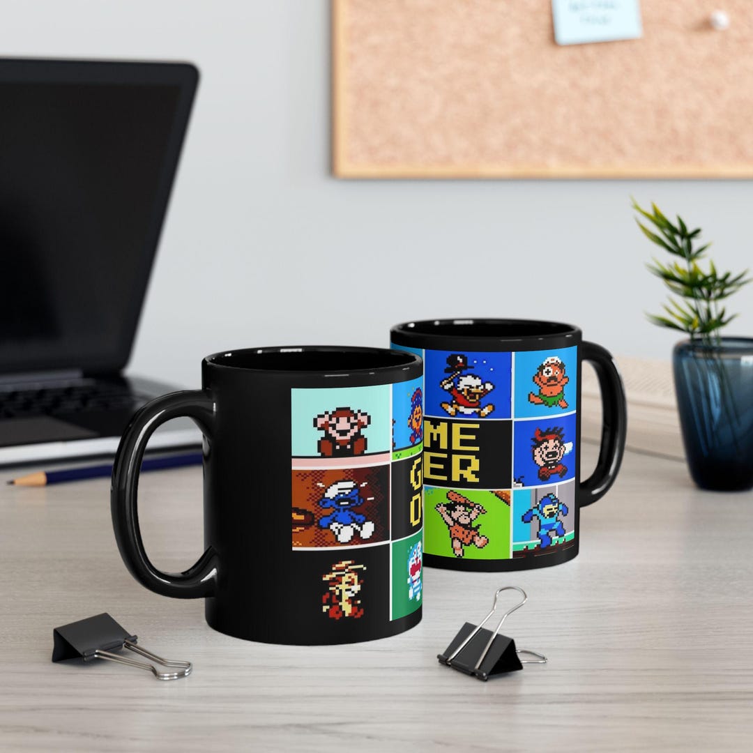 NES Video Game Characters Game Over Mug - 2 Size Options - Personalize ...