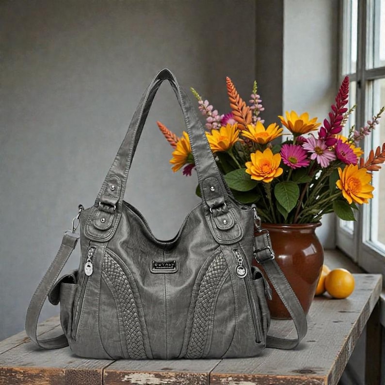 Soft Leather Hobo Bag: Casual Zipper Shoulder Tote - Etsy