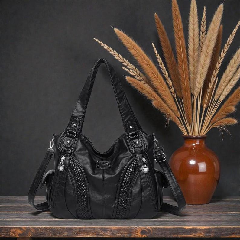 Soft Leather Hobo Bag: Casual Zipper Shoulder Tote - Etsy
