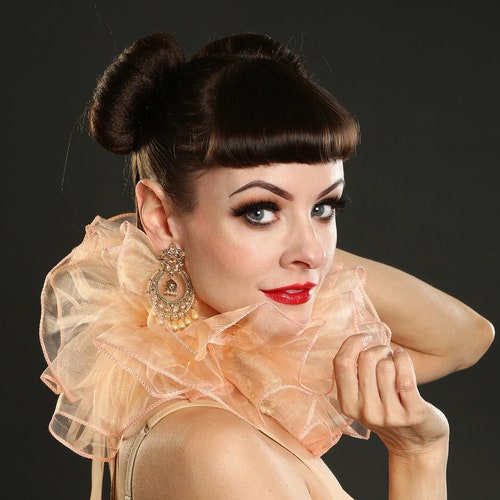 Purple Circus Clown Neck Ruff Costume in Organza Womans and | Etsy