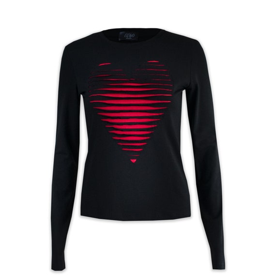 SALE Valentine's Day Shirt HEART Cut Out T Shirt Top With | Etsy