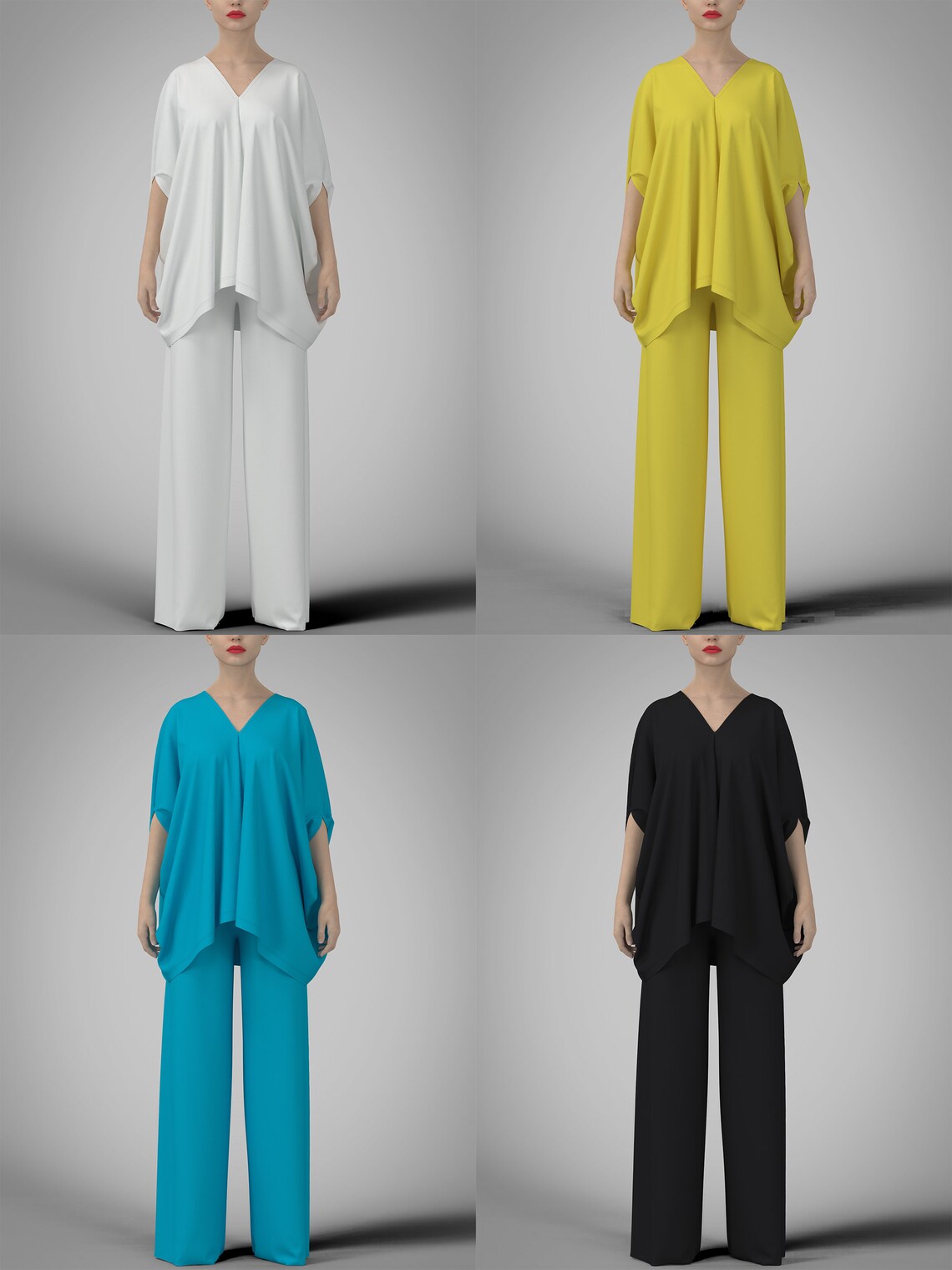 Draped Tunic Batwing Top, Extravagant Loose Top Women, Dolman Sleeve ...