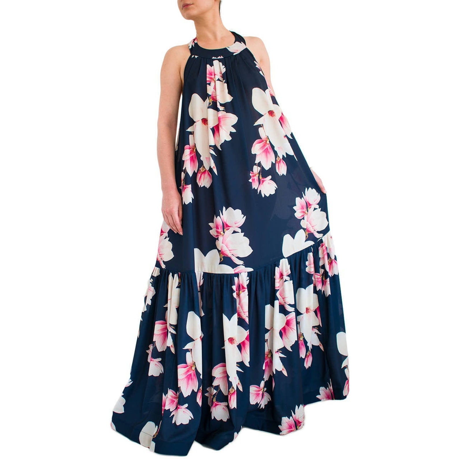 Floral Maxi Dress Long Backless Boho Dress MAGNOLIA Print - Etsy