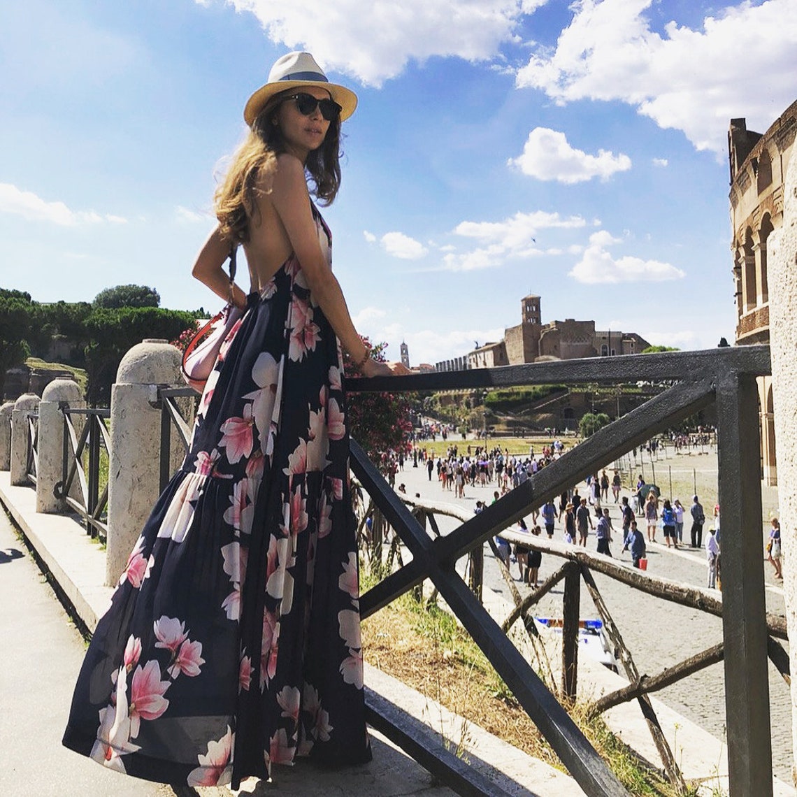 Floral Maxi Dress Long Backless Boho Dress MAGNOLIA Print - Etsy