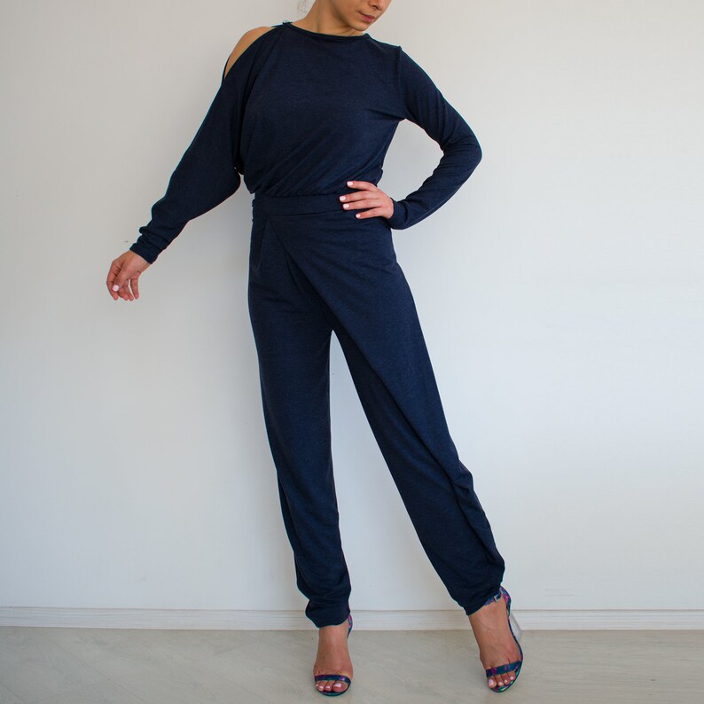 Jumpsuit Met Lange Mouwen Vrouwen Jumpsuit Plus Size Etsy België