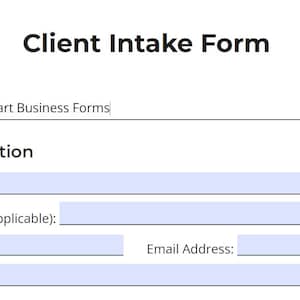 Editable Client Intake Template for Service Providers | Printable Small ...