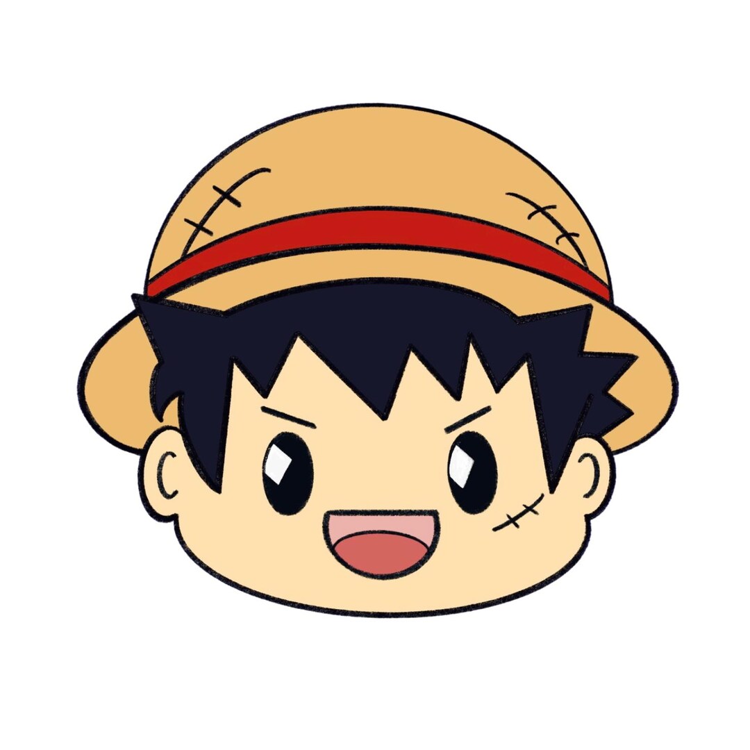 Luffy Sticker Template - Etsy