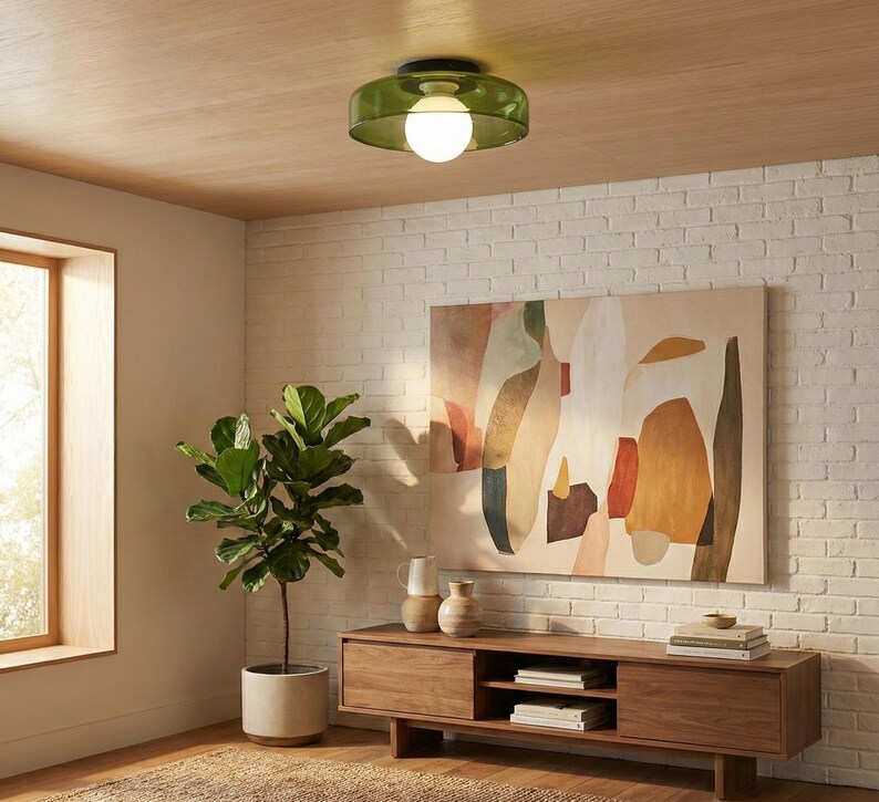 Nordic Glass Ceiling Light G9, Modern Single Head Flush Mount Lamp for ...