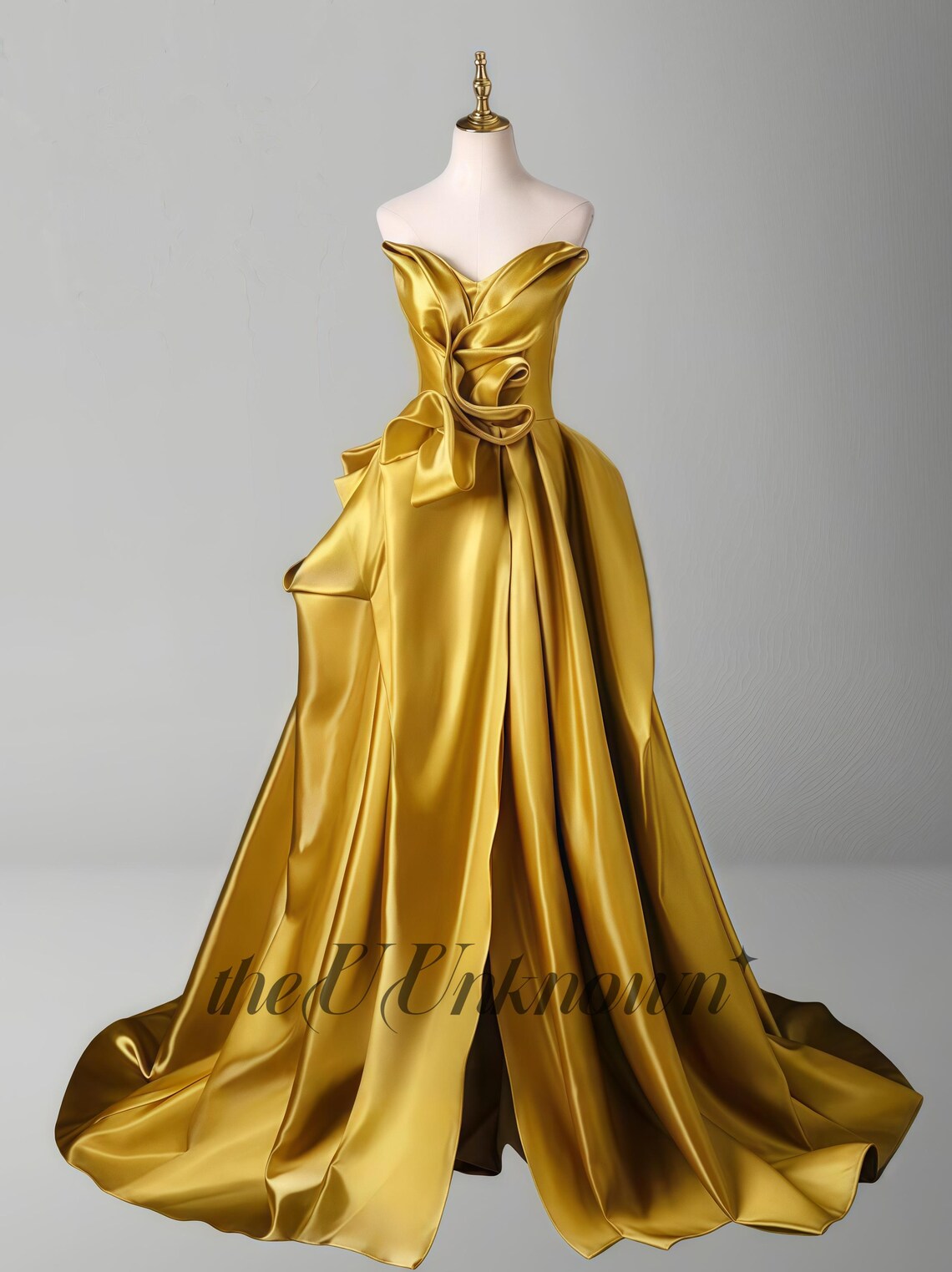 Handmade Golden Prom Gown, Elegant Party Dress - Etsy