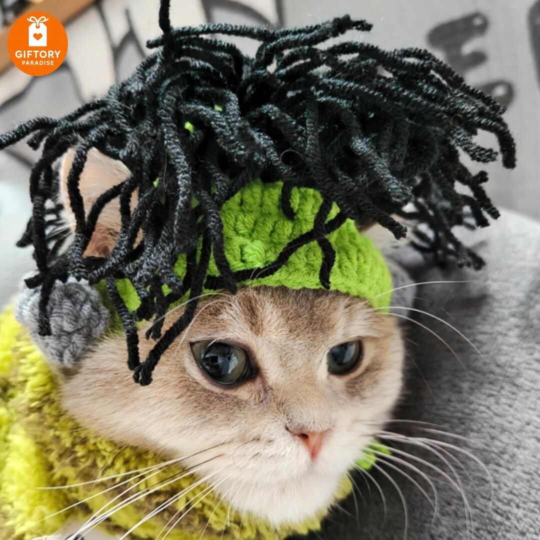 Crochet Rasta Cat Hat With Dreadlocks, Punk Kitty Costume - Etsy
