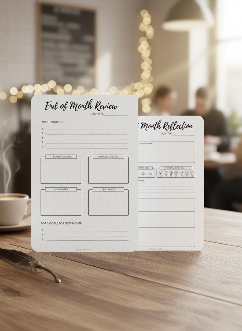 Monthly Reflection Printable, End of Month Review, Goal Setting (canva ...