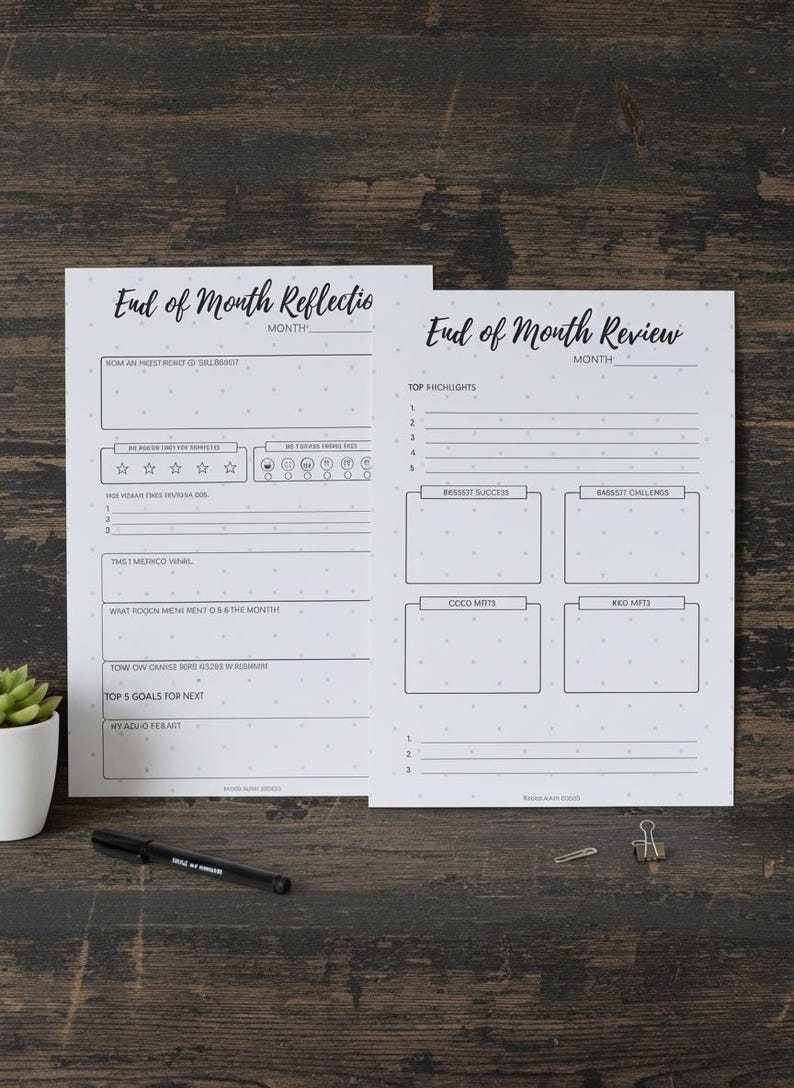 Monthly Reflection Printable, End of Month Review, Goal Setting (canva ...