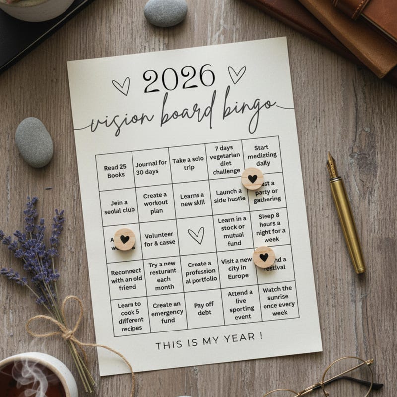 Bingo Goals New Year - Etsy