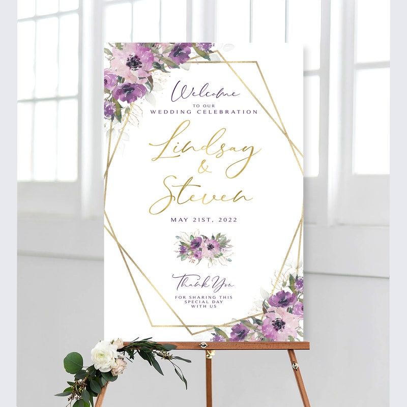 Purple Wedding Sign - Etsy