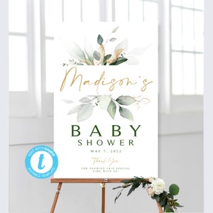 Baby Shower Welcome Sign Baby Shower Sign 2 Sizes Editable Template ...