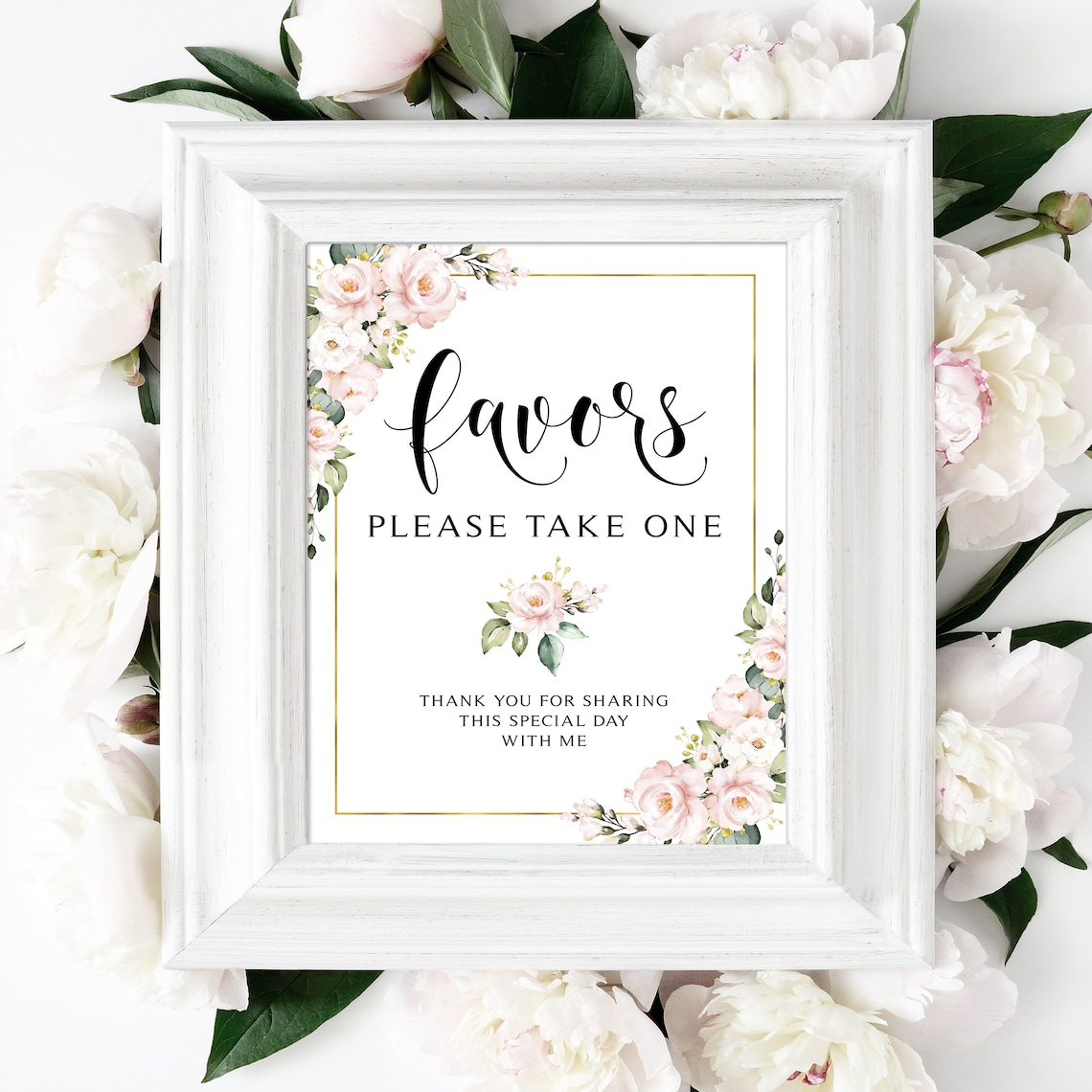 Pink Floral Shower Favors Sign Bridal Baby Greenery - Etsy