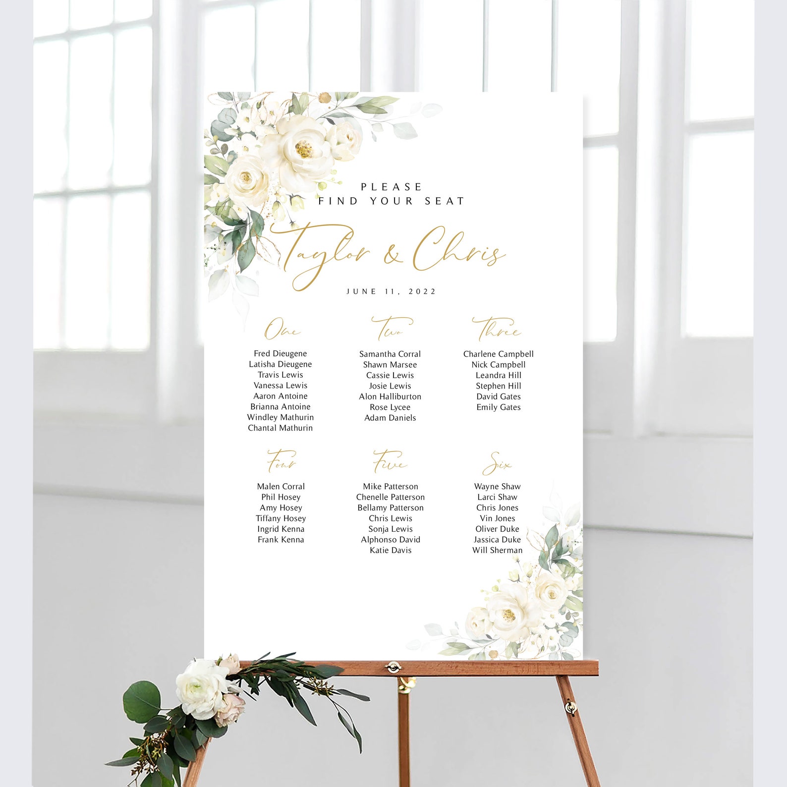 Greenery Seating Charts and Place Card Templates Templett - Etsy
