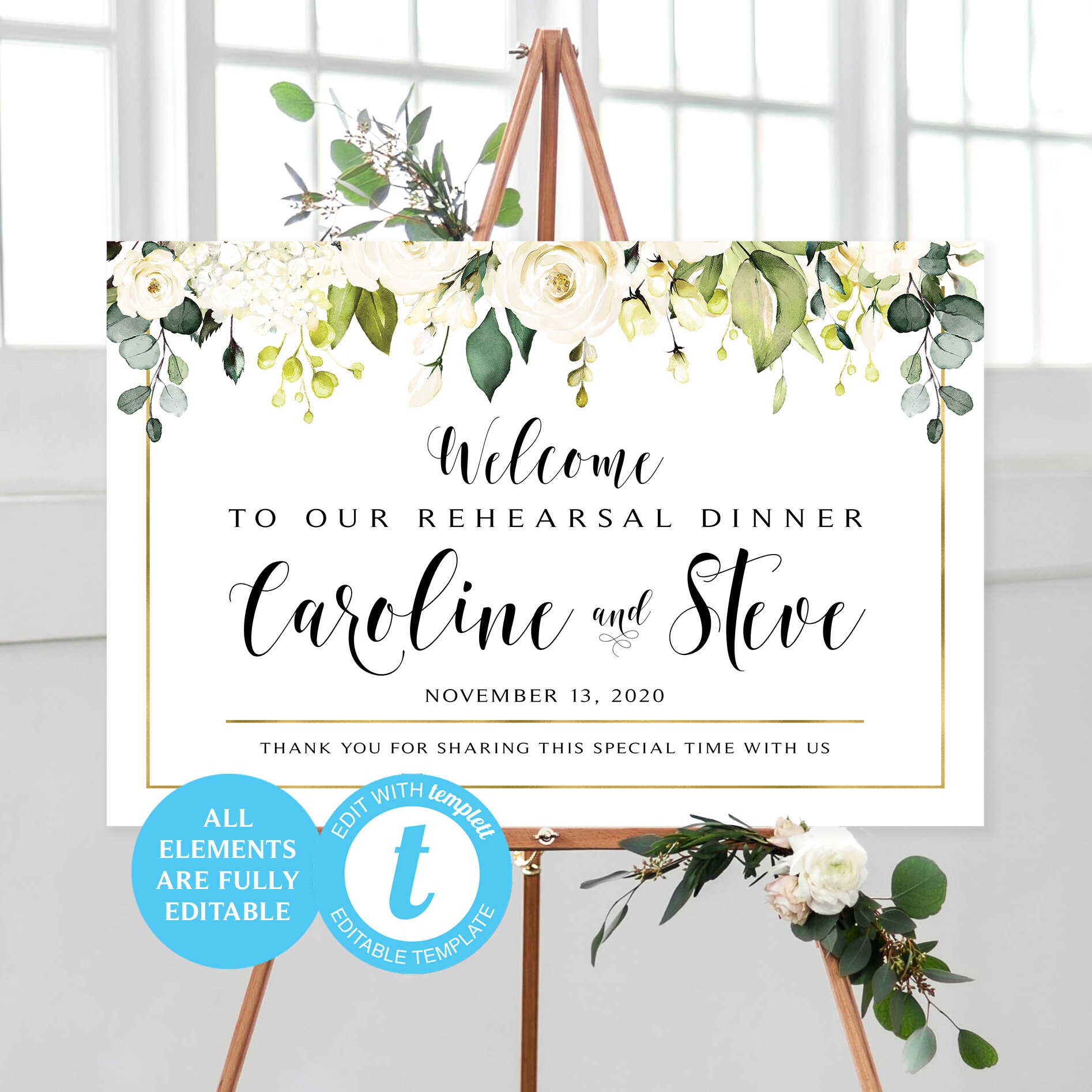 Paper Paper & Party Supplies Editable & Printable Eucalyptus The Night ...