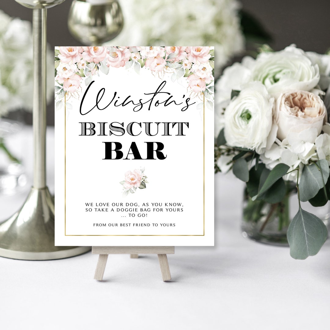 Pink Floral Biscuit Bar Sign | 8 X 10 | Personalize With Your Dog's ...