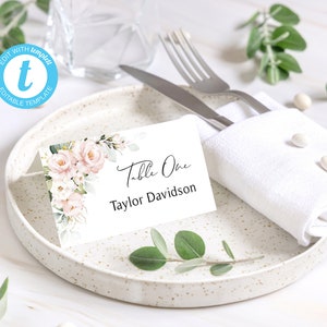 Pink Floral Seating Chart by Table | EDIT With Templett | 3 Sizes Plus ...