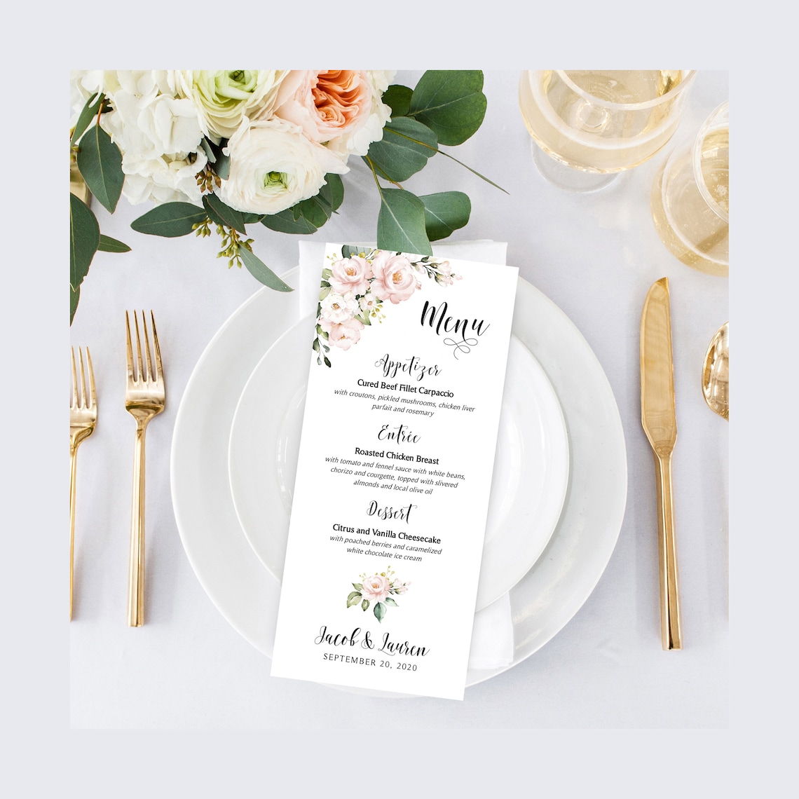 Wedding Menu Editable Template EDIT With Templett - Etsy