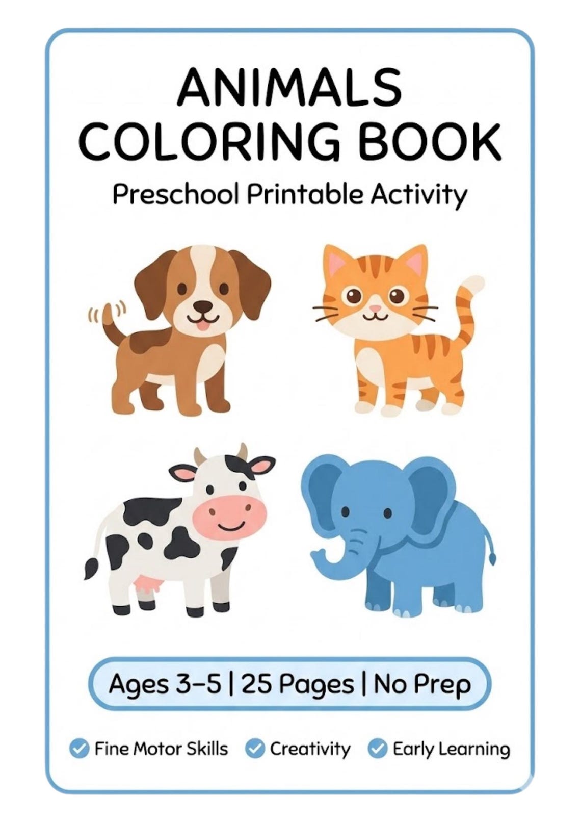 Animals Coloring Book for Preschool Kids | Printable Coloring Pages ...