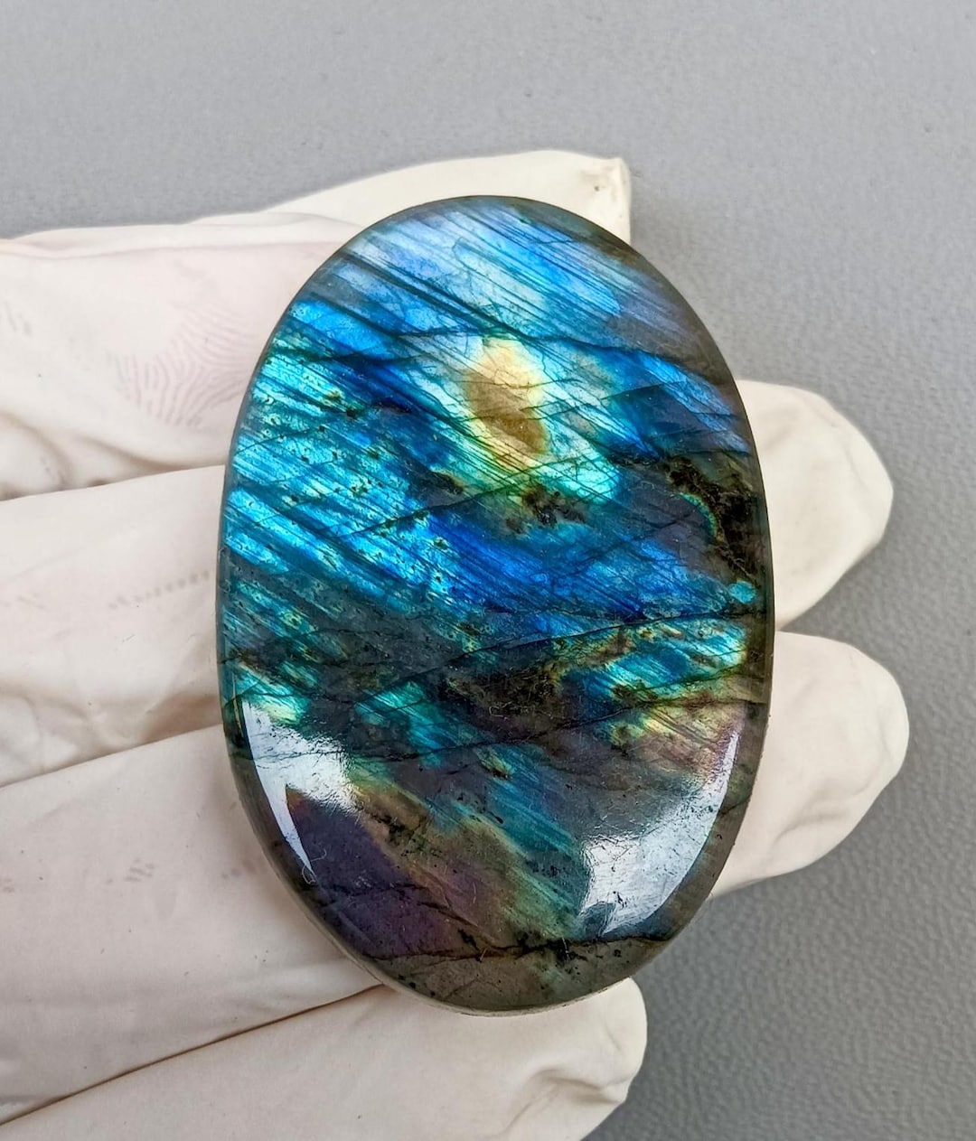 100% Natural Blue Purple Flash Labradorite Cabochon Iridescent Stone ...