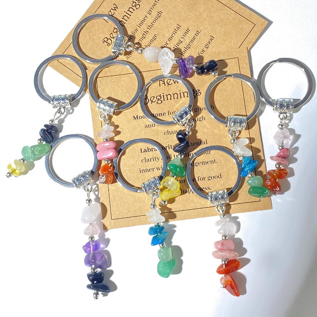 Handmade Card-shaped Stone Keychain - Etsy
