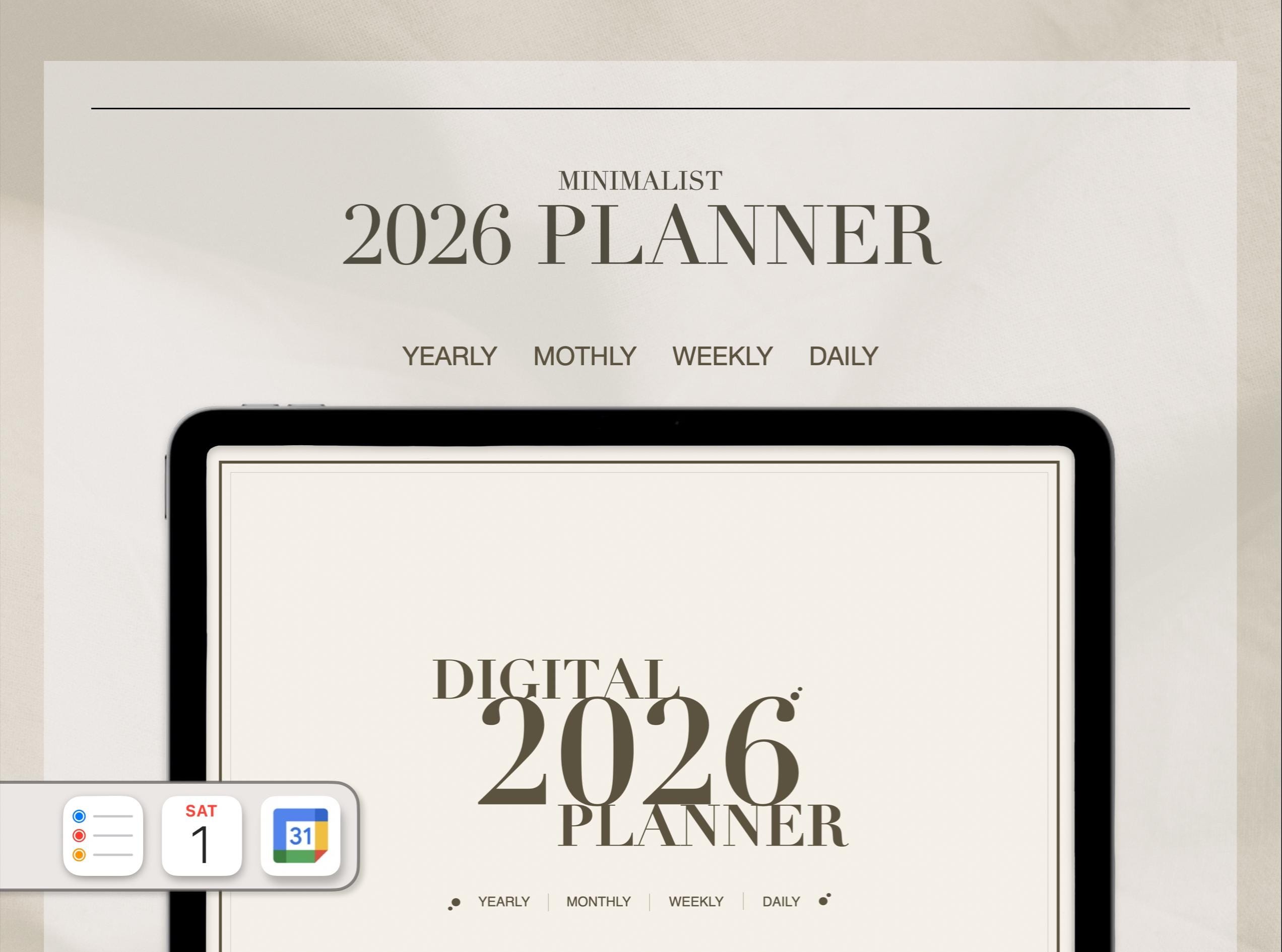 NEW YEAR 2026 Minimalist Digital Planner | Goodnotes & Notability ...