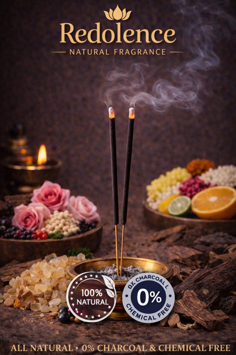 Redolence Vetiver Incense Sticks | Natural Earthy Aroma, Long Lasting ...