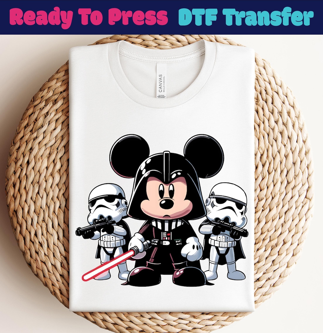 Mickey Mouse Star Wars Ready to Press,darth Vader Mickey DTF Transfer ...